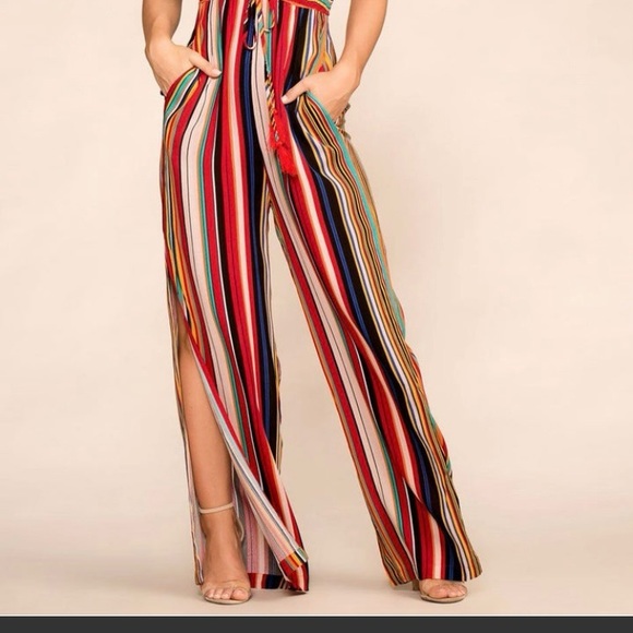 Annabelle | Pants & Jumpsuits | Annabelle Multi Color Open Leg Jumpsuit ...